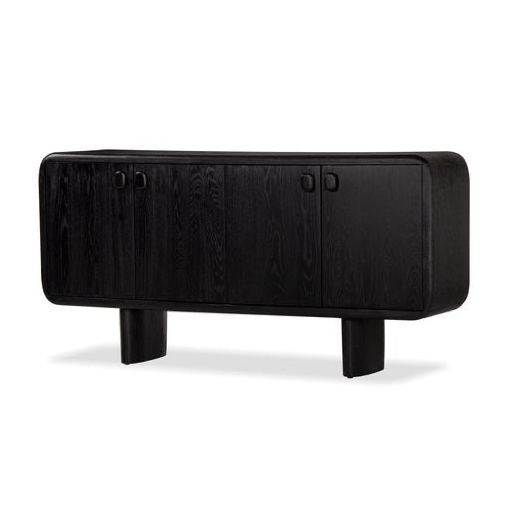 Charcoal Organic Modern Rounded Edges FSC Solid White Oak Wood Sideboa ...