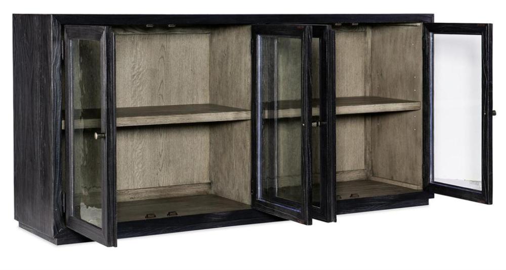 Charred Black Glass Front Buffet Sideboard Cabinet 74 inch – SLATE CUSTOM