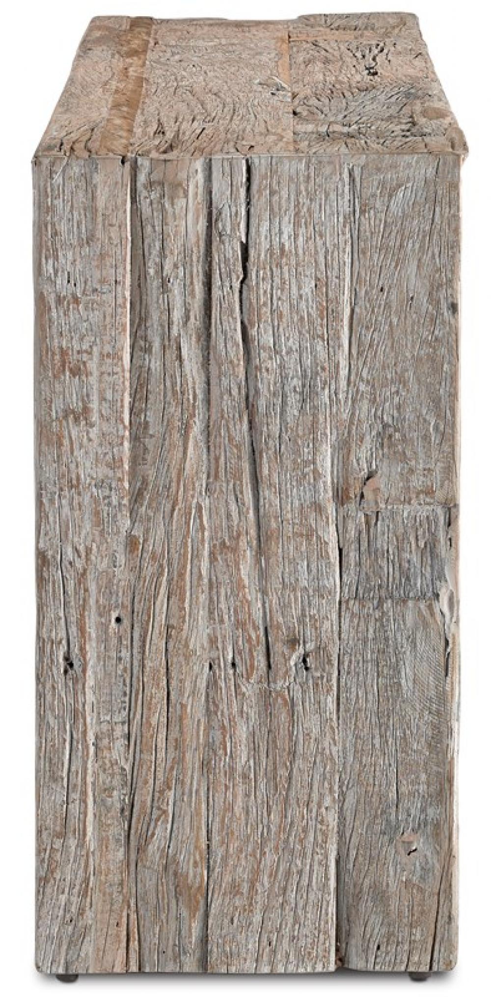 Chunky Rustic Console Table Reclaimed Wood Distressed Whitewash Finish ...