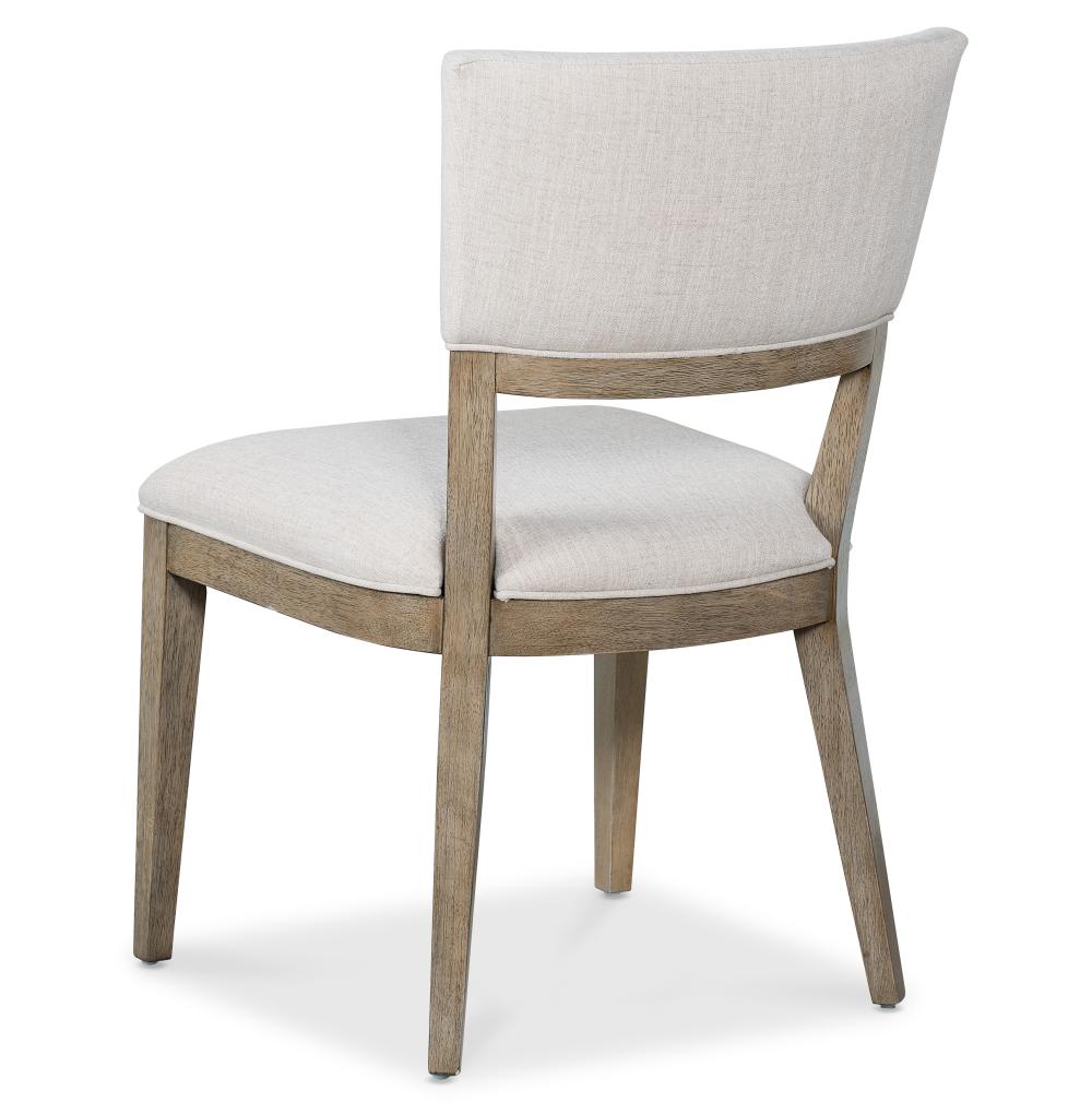 Curved Open Back Oatmeal Upholstered Armless Dining Chair (Set of 2 ...