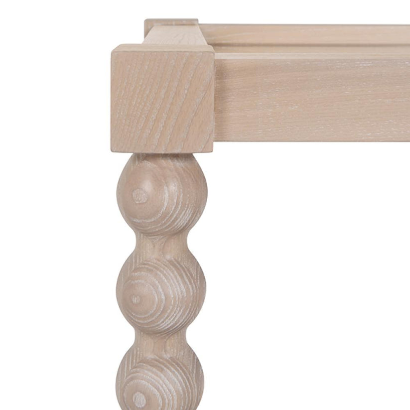 Light Cerused Oak Wood Spindle Bobbin Ball Rectangle Bar Cart Server ...