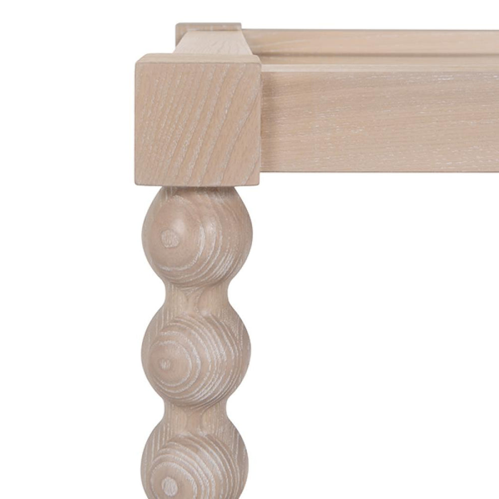 Light Cerused Oak Wood Spindle Bobbin Ball Rectangle Bar Cart Server ...