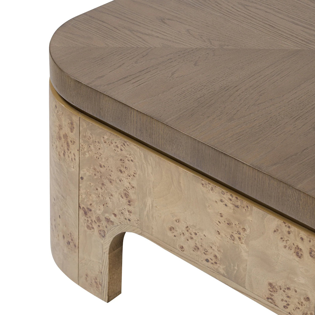 Mappa Burl Rounded Edge Square Coffee Table 44 inch – SLATE CUSTOM