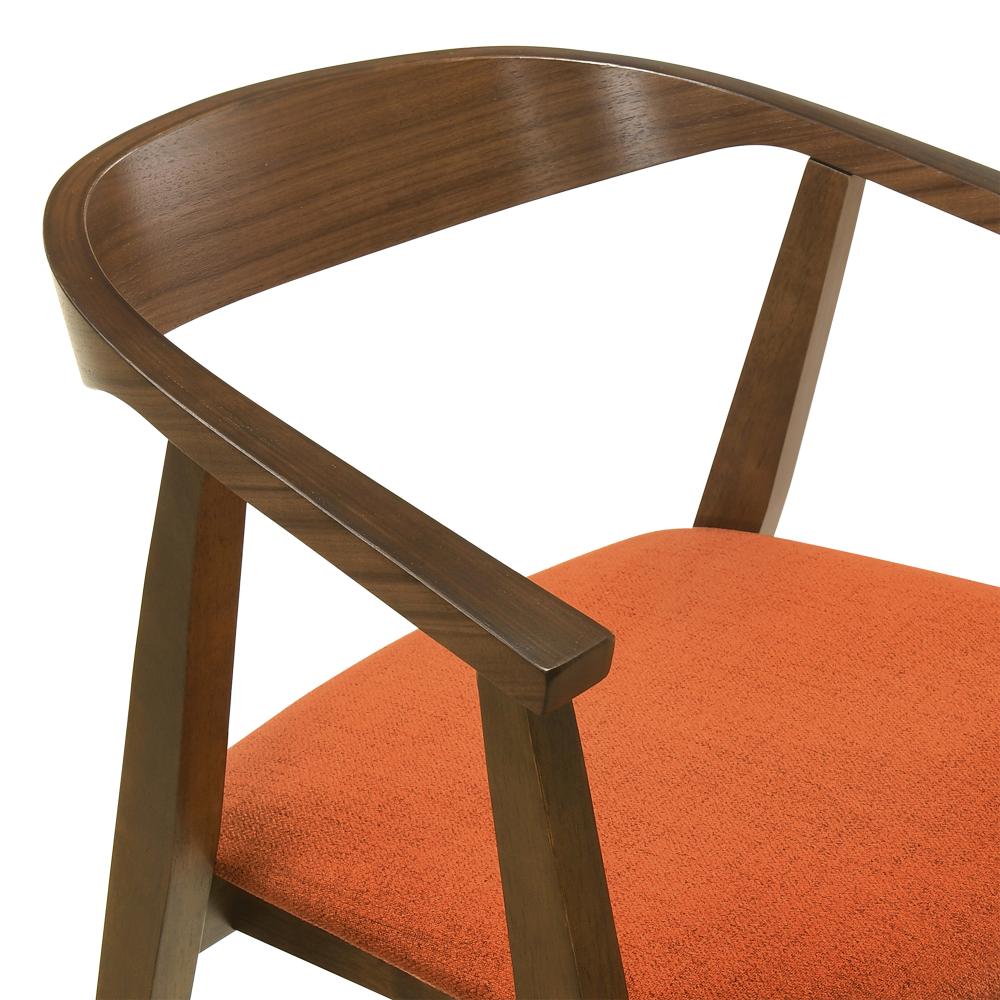 Mid-Century Modern Curved Back Wood Dining Chair Walnut Finish with Or ...
