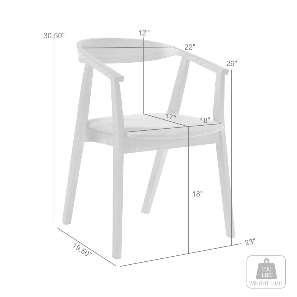 Mid-Century Modern Curved Back Wood Dining Chair Walnut Finish with Or ...