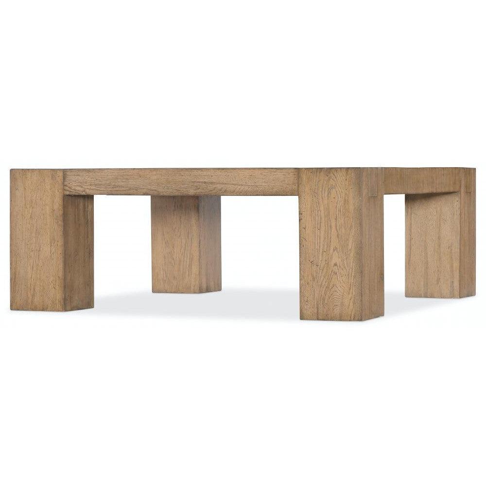 Modern Chunky Square Cocktail Table Solid Mindi Wood Natural Finish 42 ...