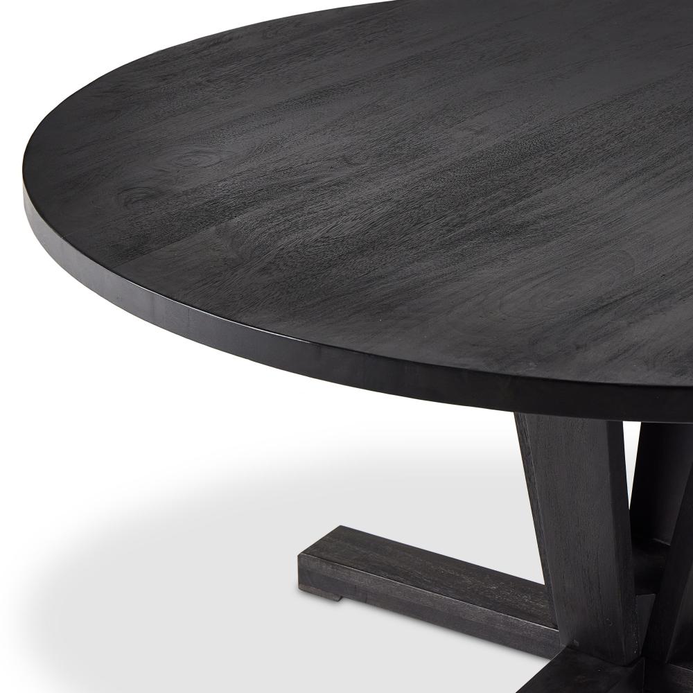 Modern Classic Reclaimed Mango Wood Round Dining Table Pedestal Base B ...