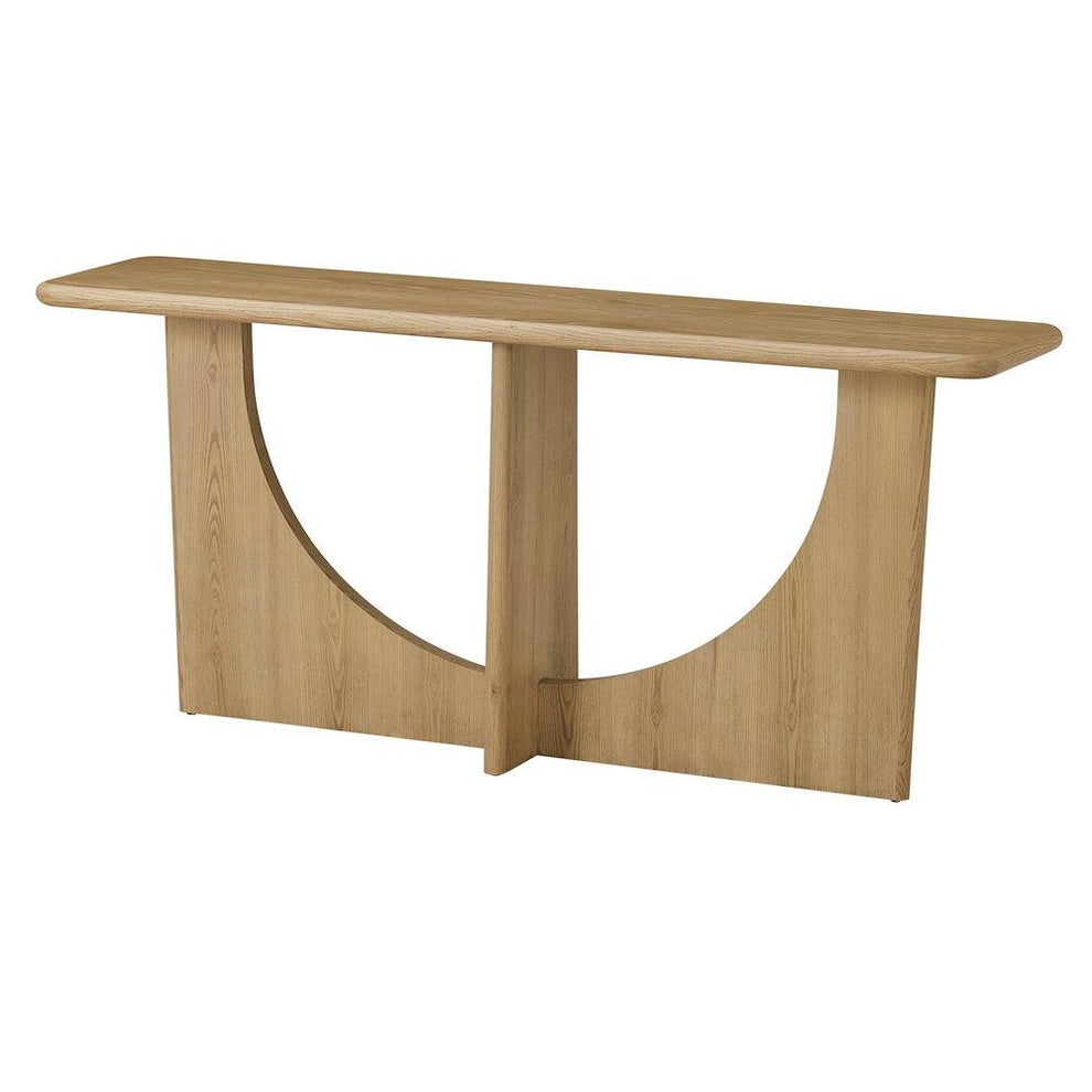 Modern Curved Cutout Console Table in Raw Oak Finish 72 inch – SLATE CUSTOM