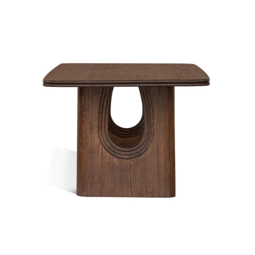 Modern Curved Layered Arched Legs Oak Wood Rectangle Dining Table with ...