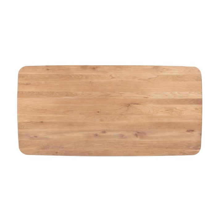 Modern Curved Layered Arched Legs Rectangle Dining Table Oak Wood with ...