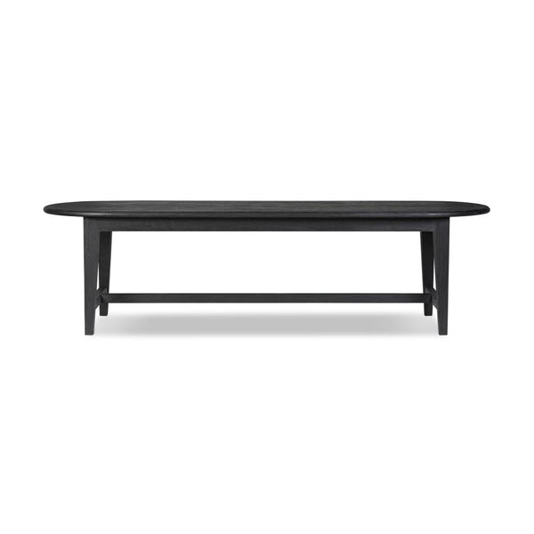Modern Farmhouse Black Solid Pine Wood Oval Dining Table 110 inch ...