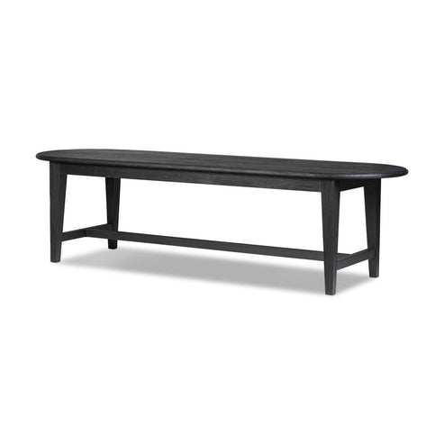 Modern Farmhouse Black Solid Pine Wood Oval Dining Table 110 inch ...
