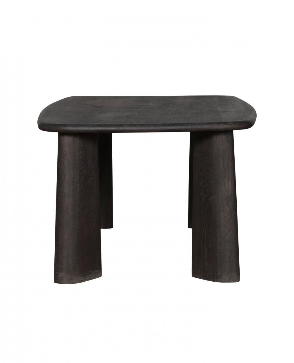 Modern Organic Angled Leg Dining Table Oak Wood Charcoal Finish 96 inc ...