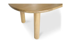 Modern Organic Light Oak Wood Oval Dining Table with Cylindrical Legs ...