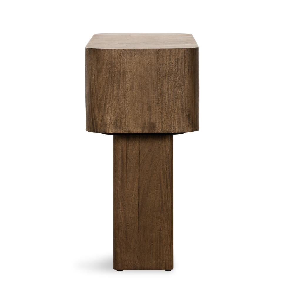 Modern Rustic Console Table Walnut Burl Wood with Warm Brown Ash Finis ...