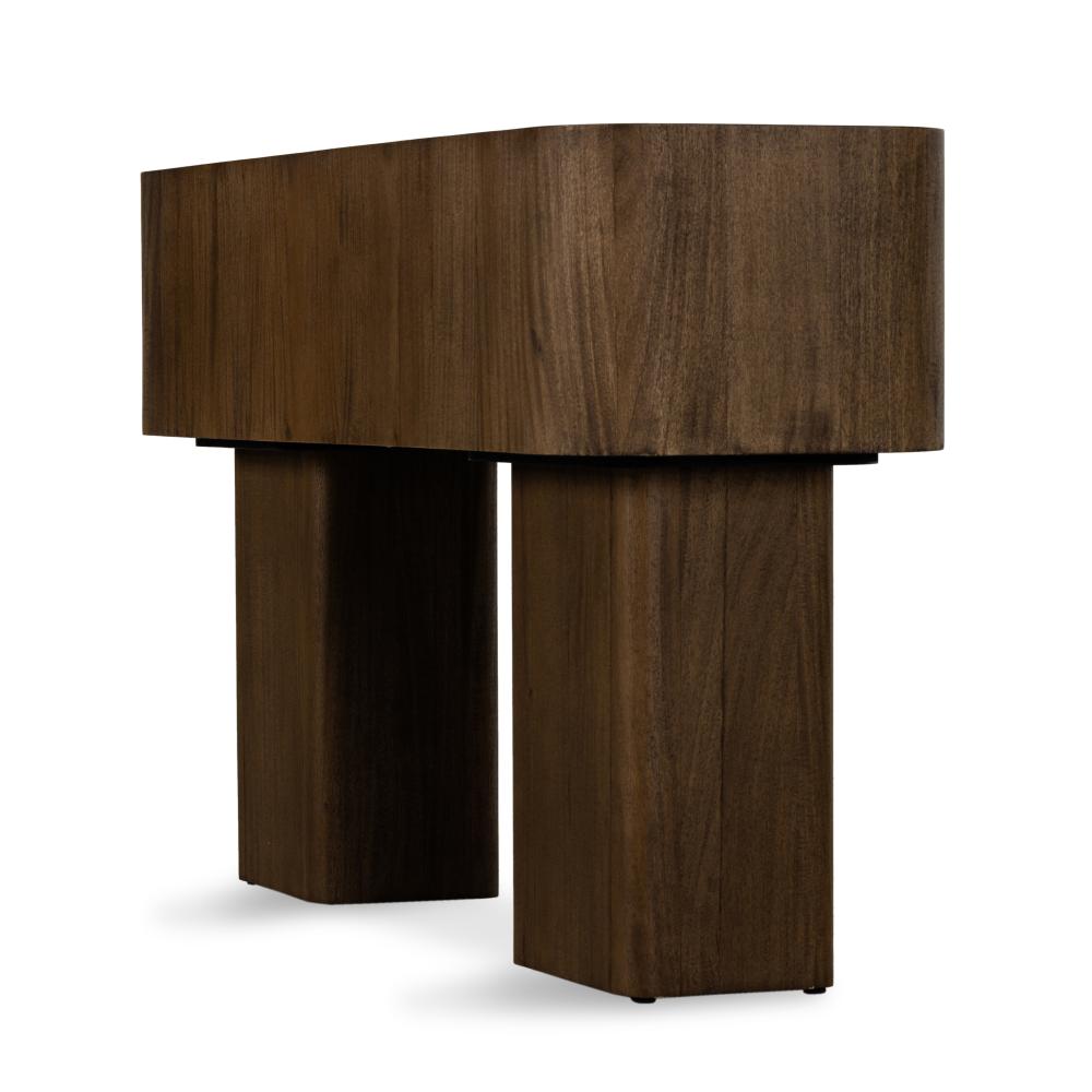 Modern Rustic Console Table Walnut Burl Wood with Warm Brown Ash Finis ...
