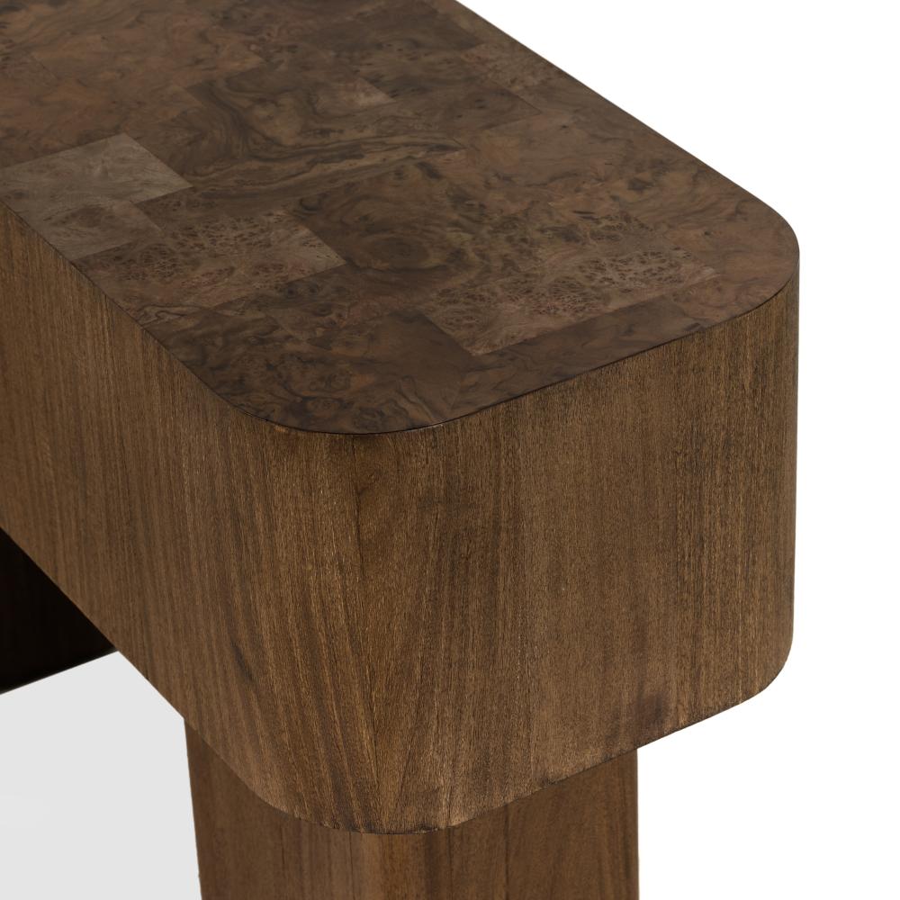 Modern Rustic Console Table Walnut Burl Wood with Warm Brown Ash Finis ...