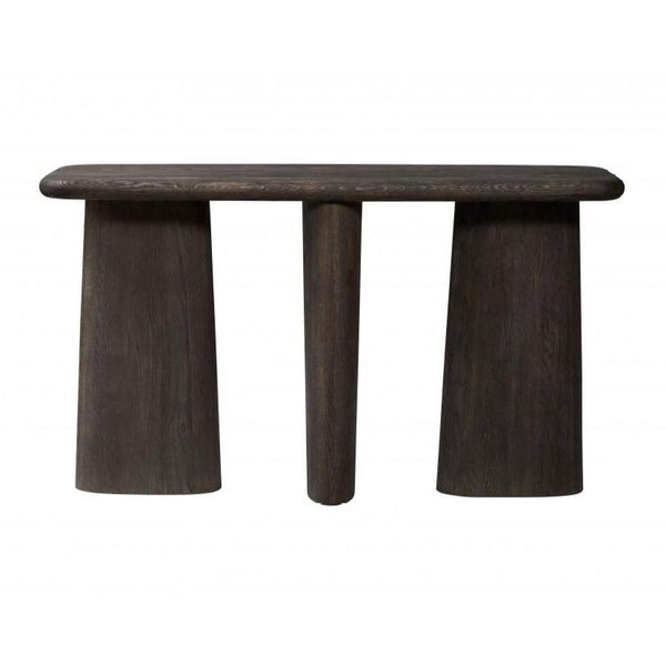 Organic Modern Console Table White Oak Wood with Charcoal Finish 52 in ...