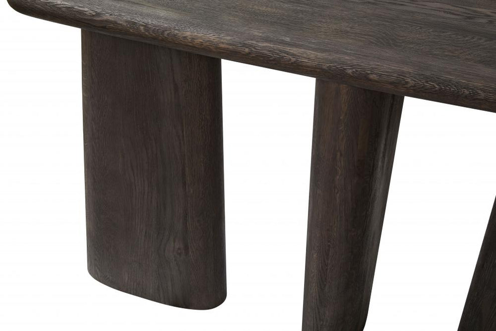 Organic Modern Console Table White Oak Wood with Charcoal Finish 52 in ...