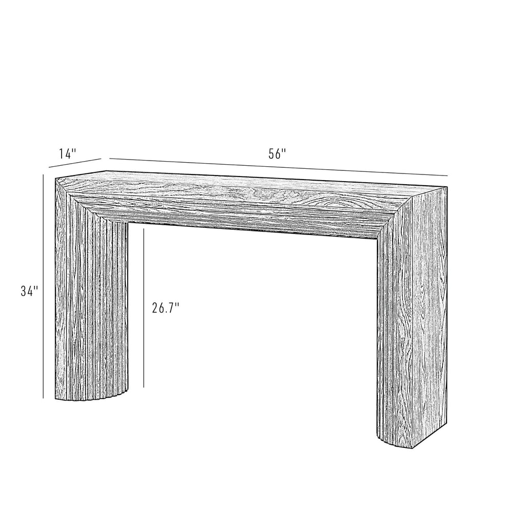 Reeded Console Table Harvest Oak Finish 56 inch – SLATE CUSTOM