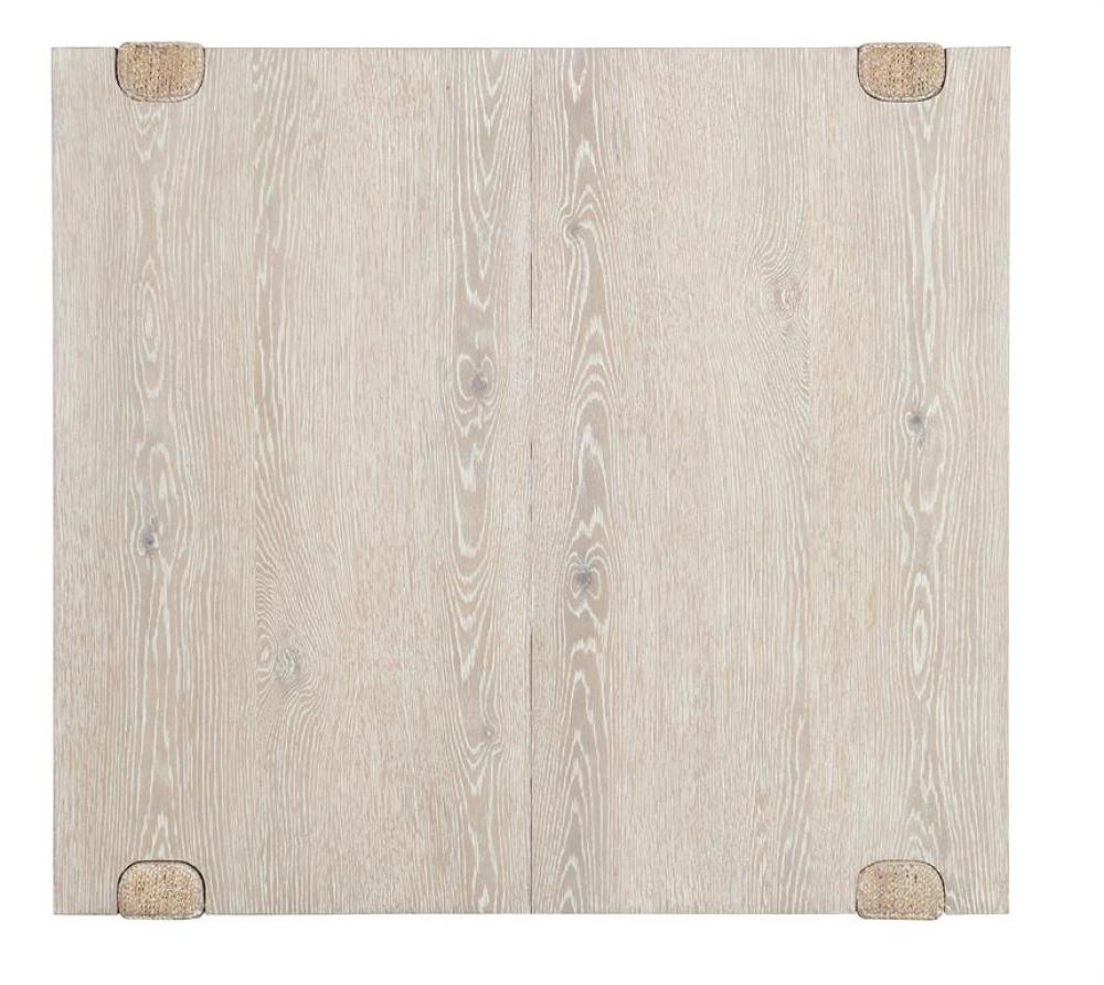 Rope Wrapped Legs Coastal Rectangle Oak Wood Dining Table Extendable w ...