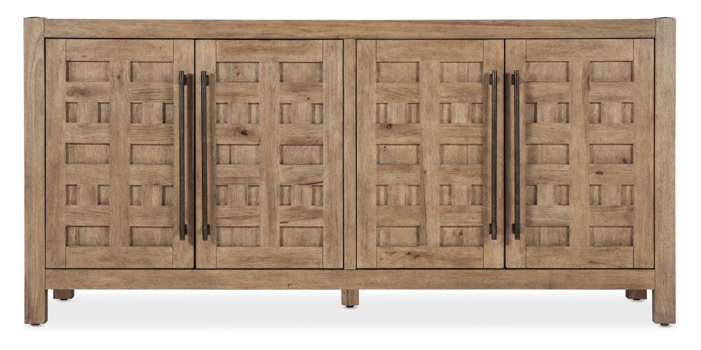 Rustic Light Brown Carved Wood Door Sideboard Buffet Honed Gray Traver ...