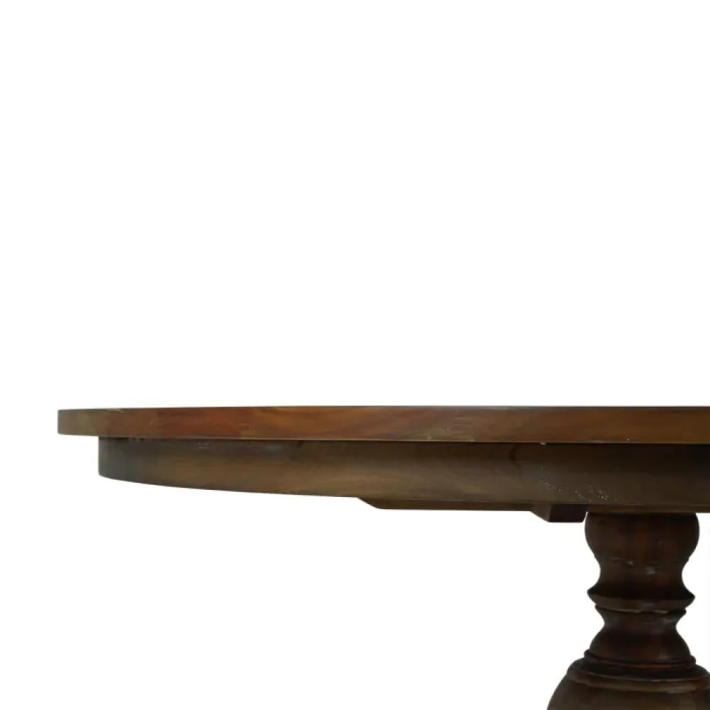 Traditional Round Dining Pedestal Table Solid Mahogany Wood in Brown S ...