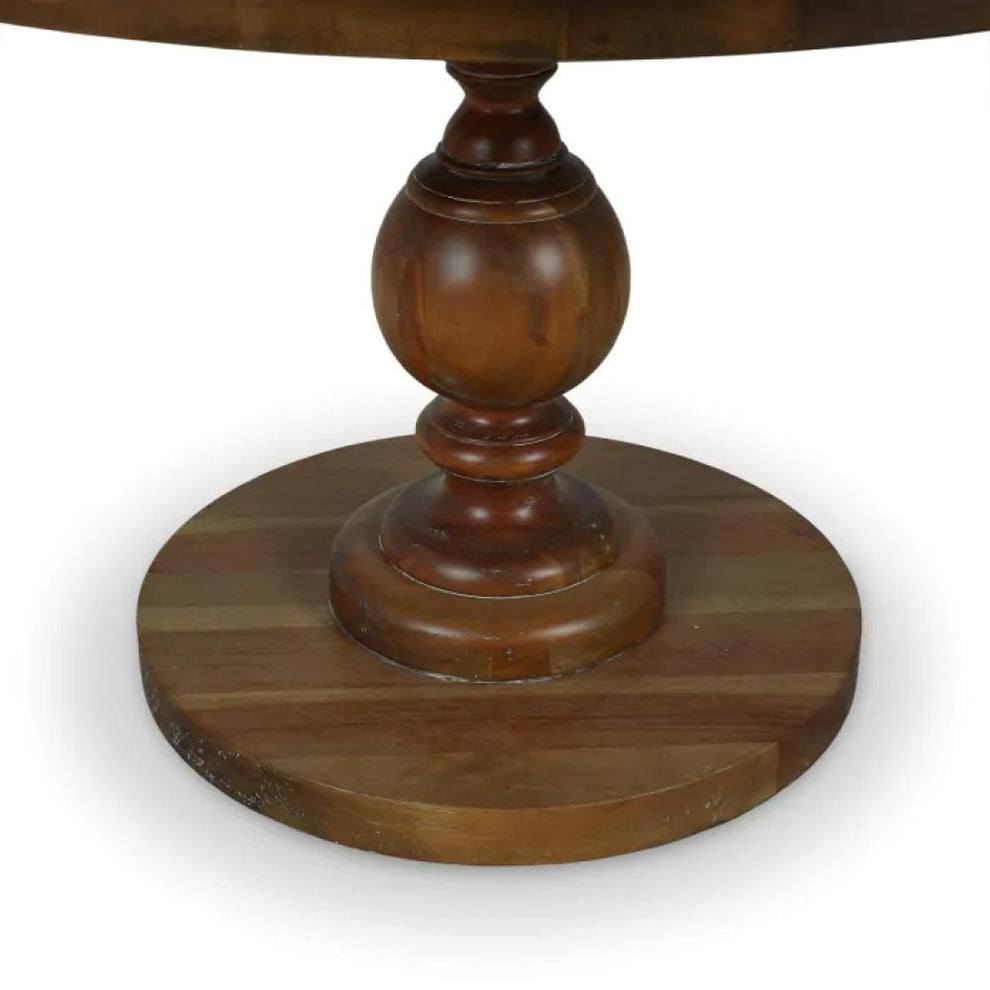 Traditional Round Pedestal Dining Table Solid Mahogany Wood in Brown S ...