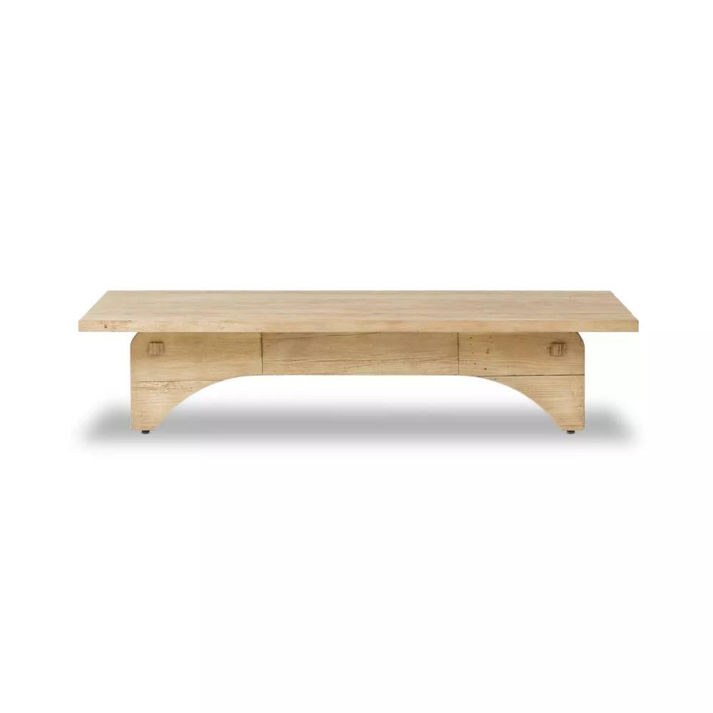 Wabi Sabi Style Rectangle Coffee Table Bleached Alder Wood 70 inch ...